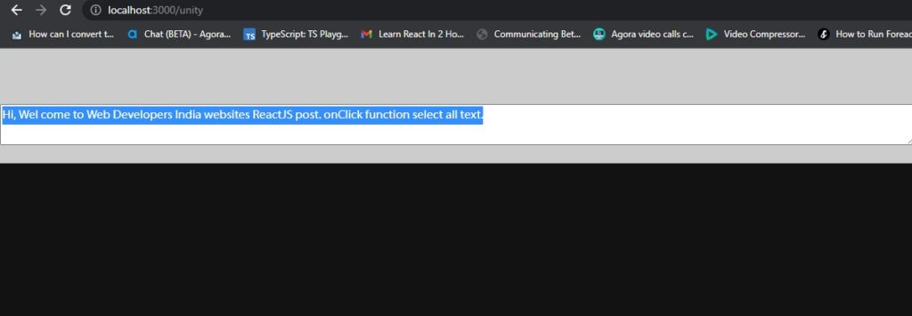 How To Select All Text Content Of Input Textarea In ReactJS Webdeveloperindia in Web 