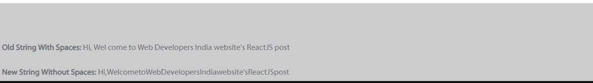 How To Remove Spaces From String In Reactjs Web Developer India
