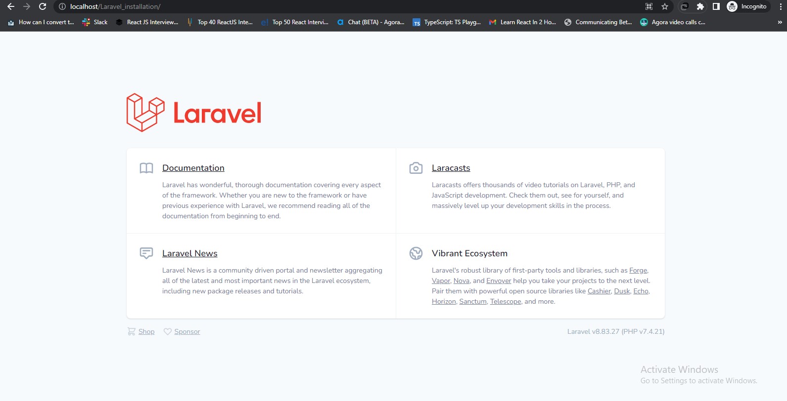 A quick guide to Install Laravel 8 on Windows 10 localhost Wamp server - webdeveloperindia.in ...