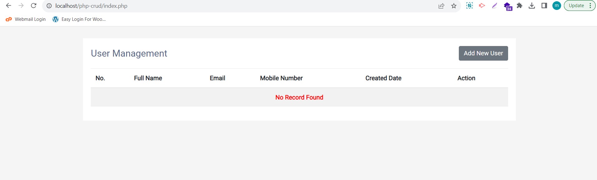 PHP : CRUD operation using PHP and MySQLi - webdeveloperindia.in | Web Developer India Tutorials ...